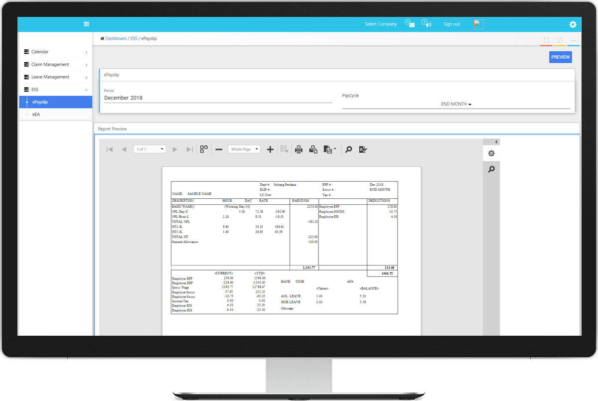Employee Self-Service (ESS) • PureHR